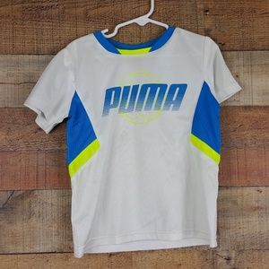 Puma | Shirts & Tops | Puma Tshirt Boys Size 5 White Blue Ii24 | Poshmark